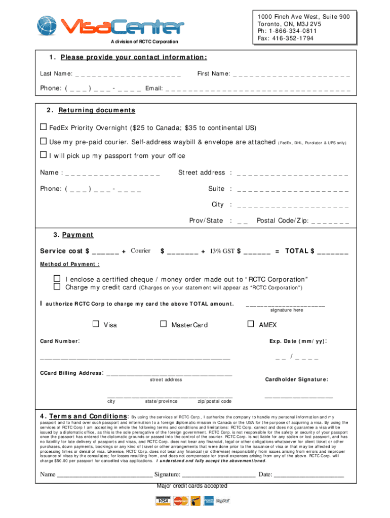 Fillable Online Visa to Russia Application Kit. Russian visa ...