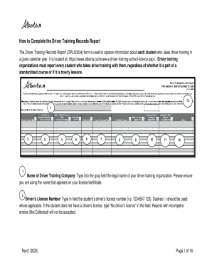 Fillable Online How to complete the Driver Training Records Report ...