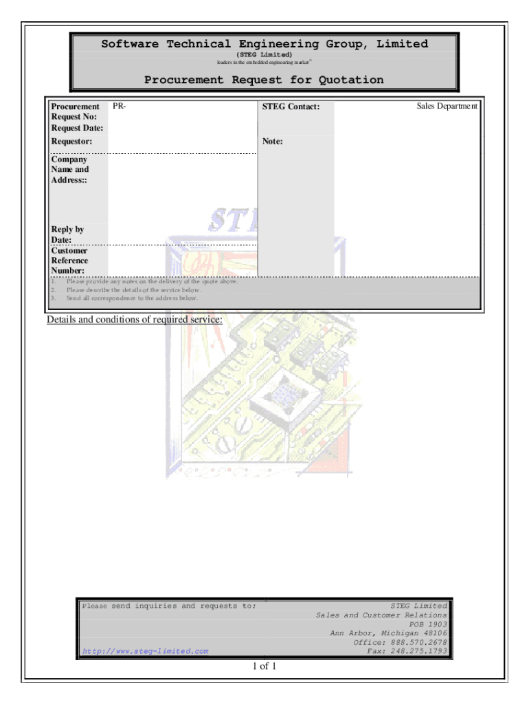 Fillable Online Procurement Request Form. Procurement Request Form Fax ...