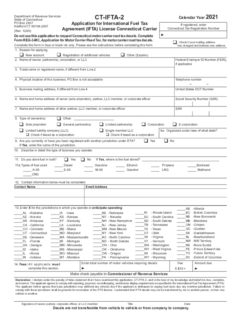 Agreement (IFTA) License Connecticut Carrier: Fill out & sign online ...
