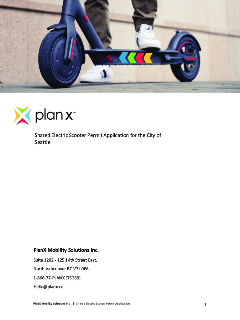 Fillable Online Shared Electric Scooter Permit Application for the City ...