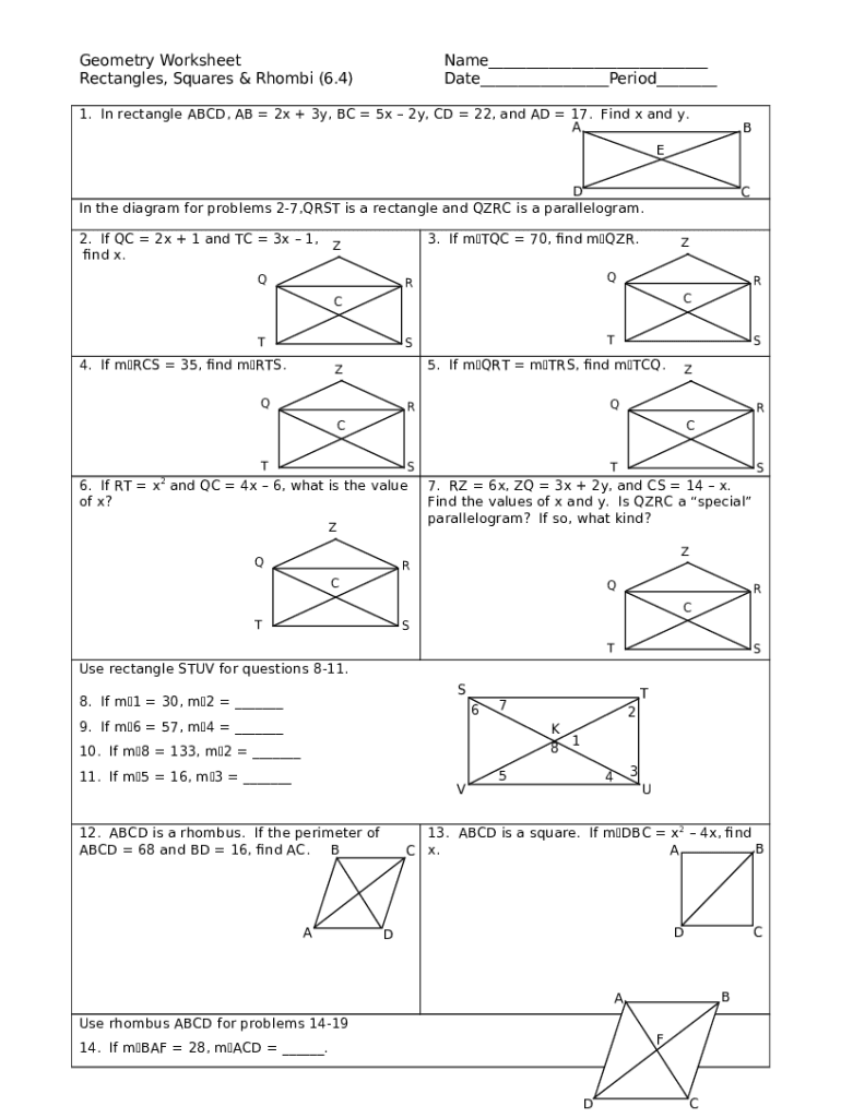 Geometry Worksheet - Advanced Pre-Calculus Doc Template | pdfFiller