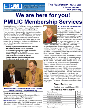 Fillable Online Volume 4, number 1 www.pmilic.org We are here for you ...