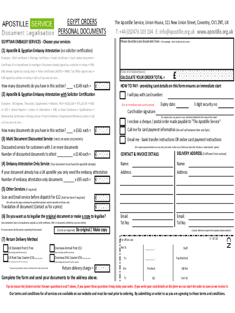 Fillable Online Egypt Embassy Order Form.xlsx Fax Email Print - pdfFiller