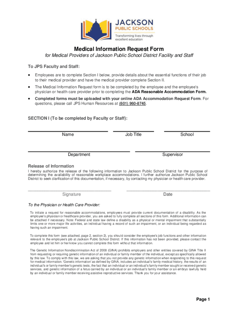 Fillable Online ADA Medical Information Form Fax Email Print - pdfFiller