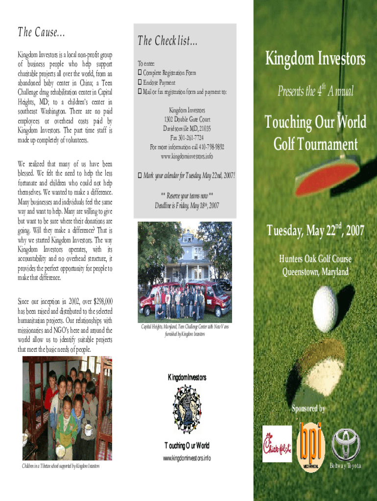 Fillable Online 15 Free Golf Tournament Flyer Templates : Fundraiser ...