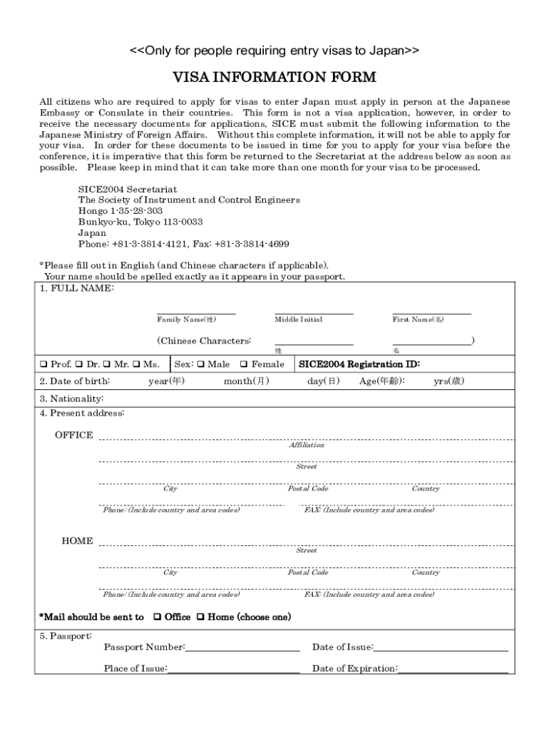 Fillable Online All citizens who are required to apply for visas to ...