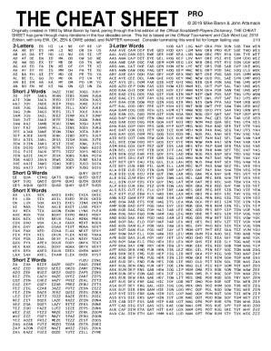 Fillable Online the cheat sheet pro - cross-tables.com Fax Email Print ...