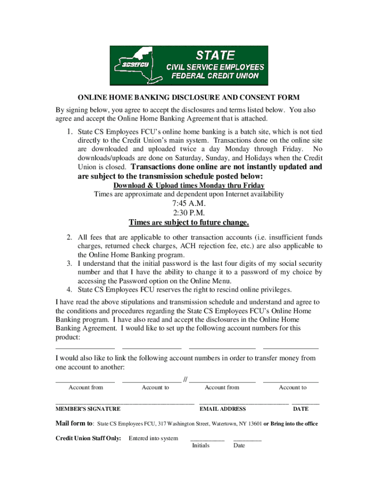 Fillable Online Online Account Opening Electronic Disclosure Consent ...