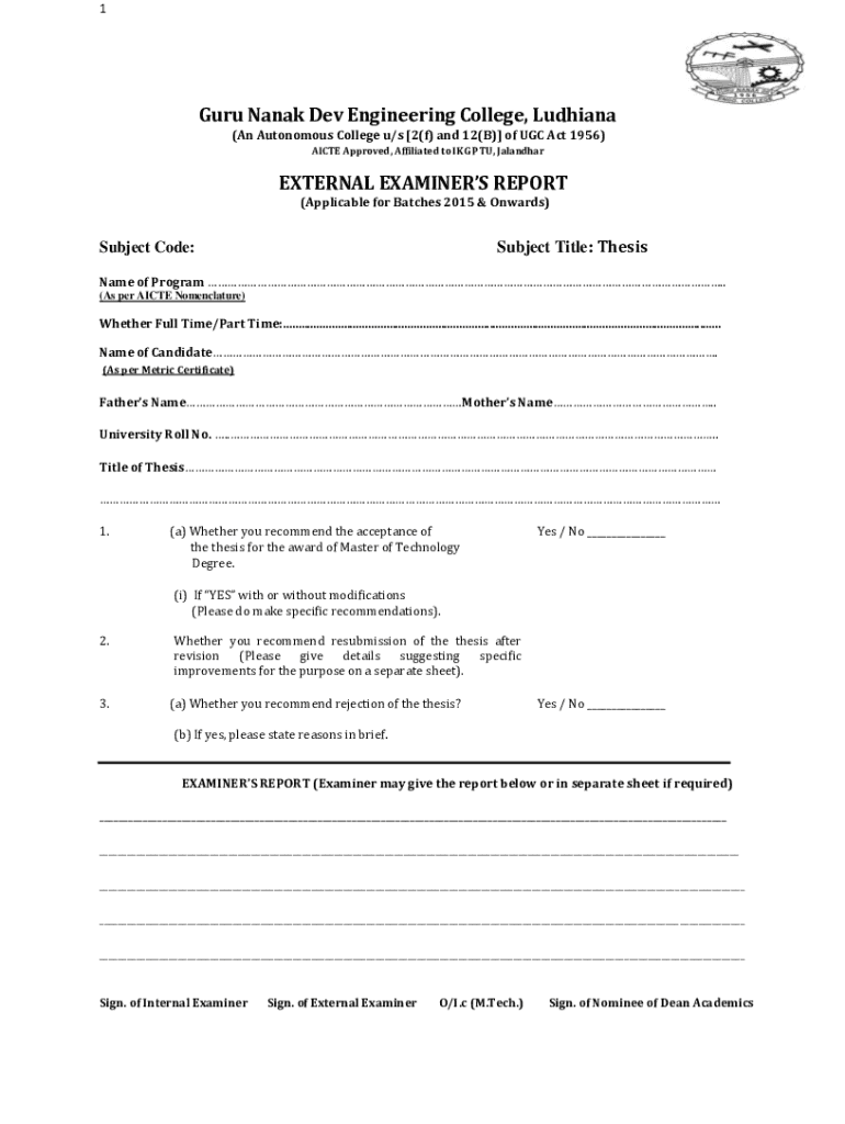 Fillable Online gndec ac AICTE Approved, Affiliated to IKG PTU ...