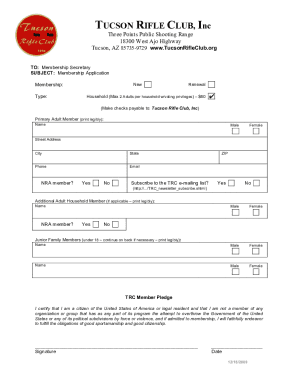 Fillable Online Get the TRC Official Forms - Tucson Rifle Club ... Fax ...
