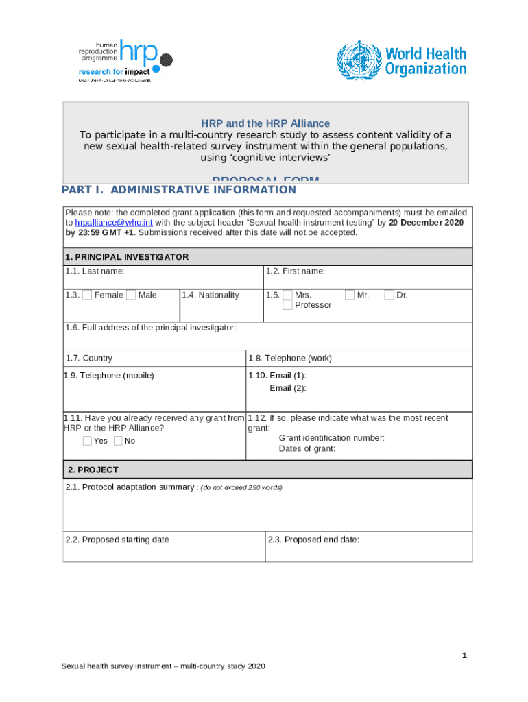 TDR Application s: Collaborative Research Grant Doc Template | pdfFiller