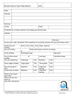 Fillable Online G3 -107 GSHP Enquiry Form Fax Email Print - pdfFiller
