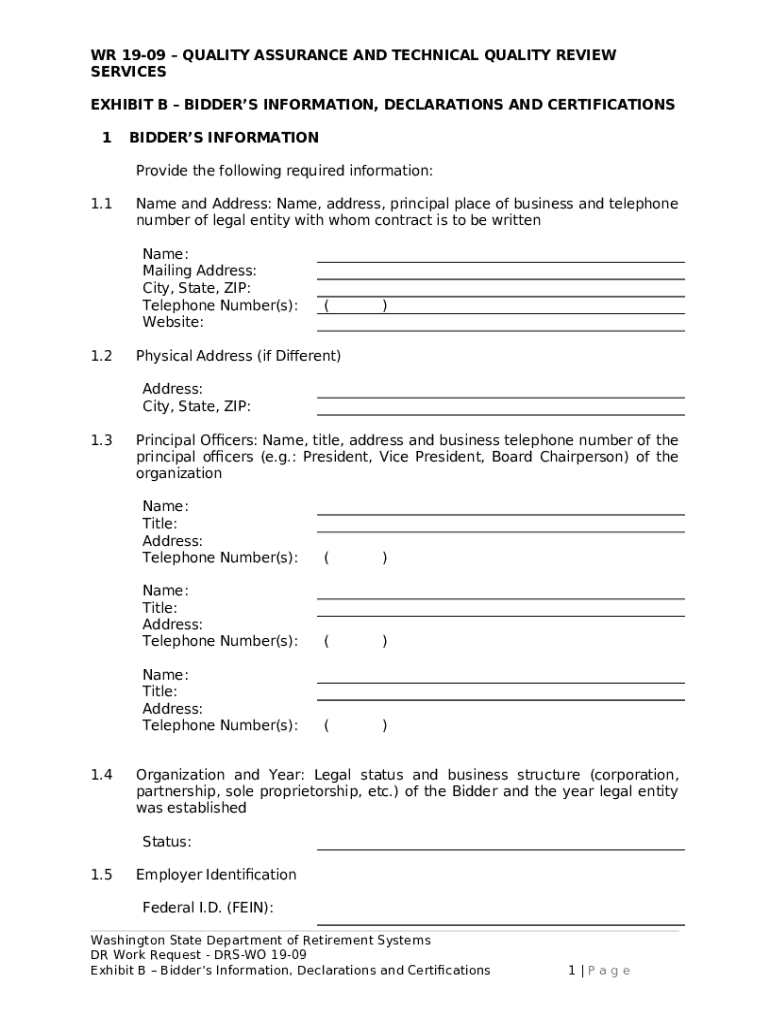 Name Attachment No # Pages Bidder Declaration ... Doc Template | pdfFiller