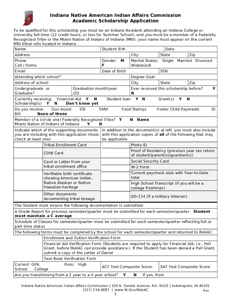 Indiana Native American Indian Affairs Commission Doc Template | pdfFiller