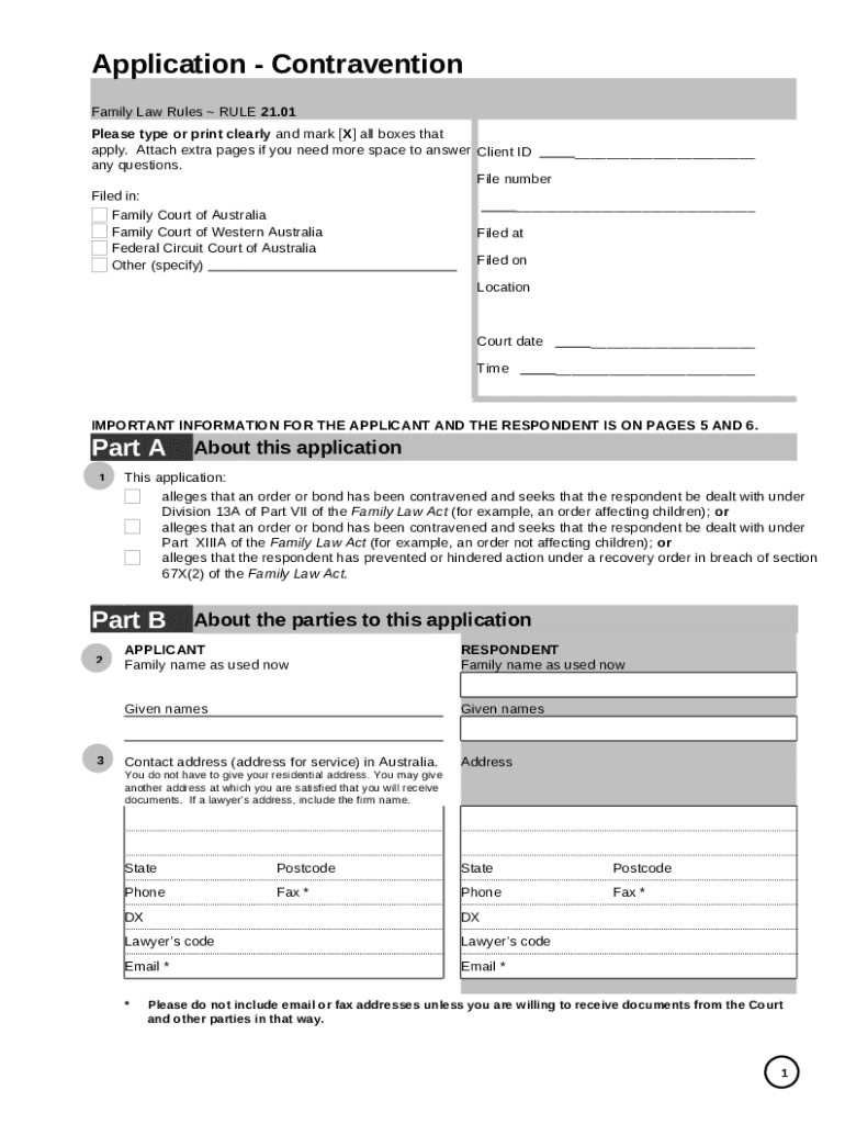 Application Contravention - federalcircuitcourt.gov.au Doc Template ...