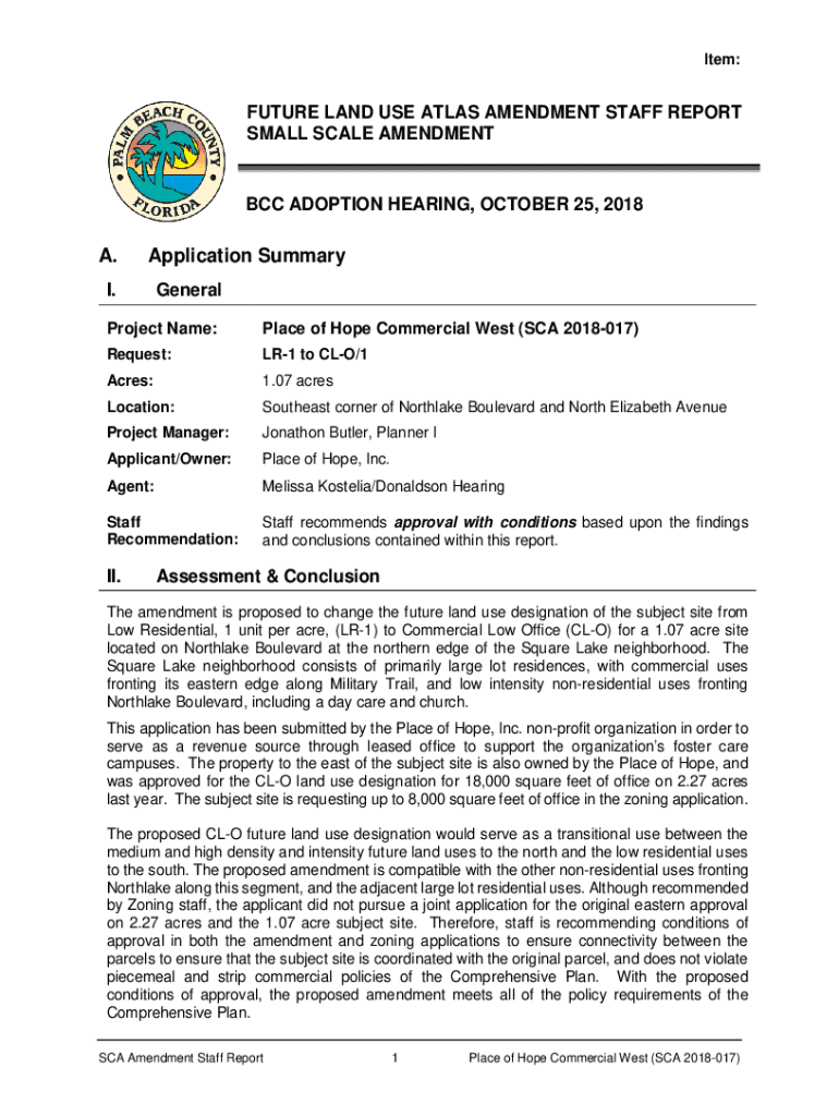 Fillable Online FUTURE LAND USE ATLAS AMENDMENT STAFF REPORT SMALL ...