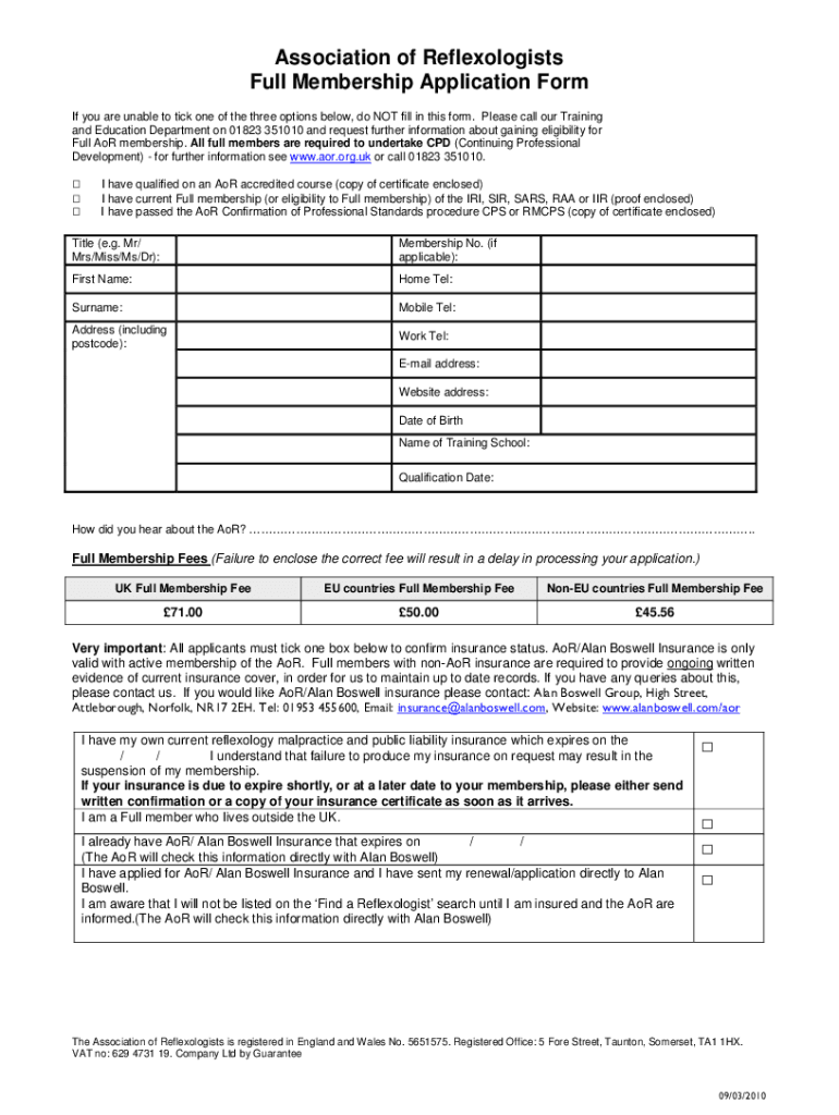 Fillable Online Car Club Membership Application Form Fax Email Print ...
