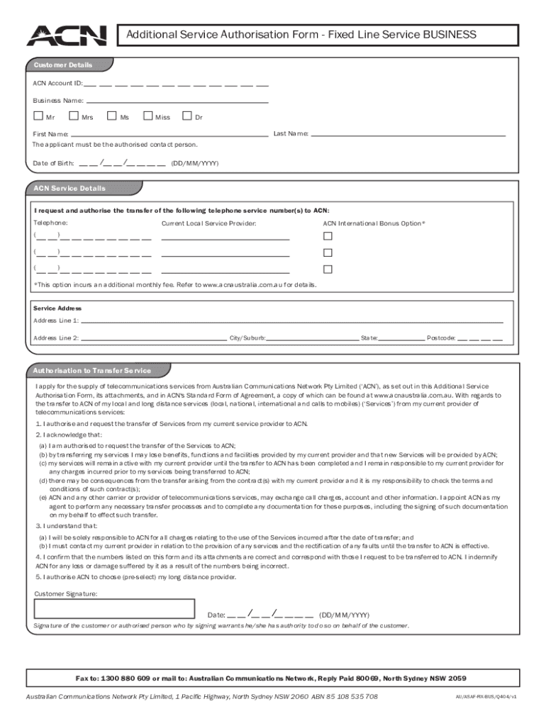 Fillable Online CAF (Customer Authority Form) Fax Email Print - pdfFiller