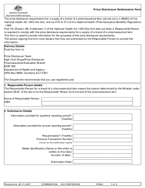 Fillable Online Price Disclosure form with declaration Fax Email Print ...