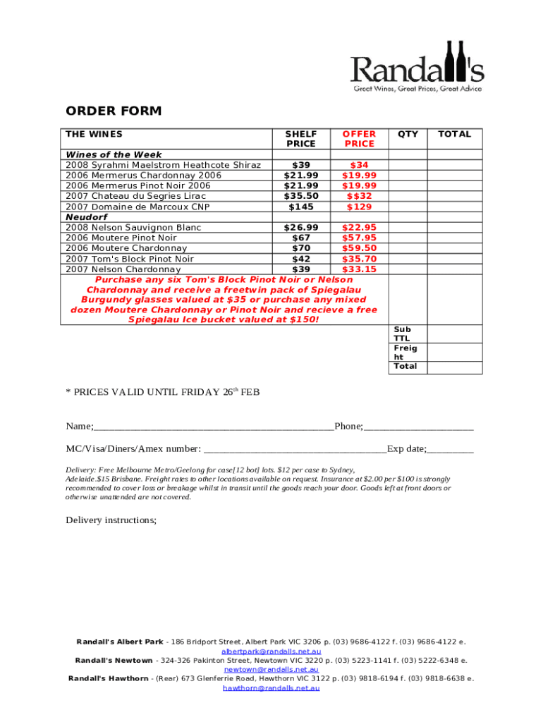 Selling The Wine - Template.net Doc Template | pdfFiller