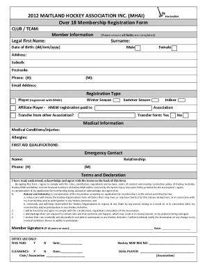 Fillable Online Over 18 Membership Registration Form Fax Email Print ...