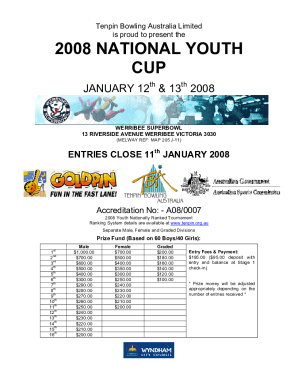Fillable Online 2008 National Youth Cup Entry Form.doc Fax Email Print ...