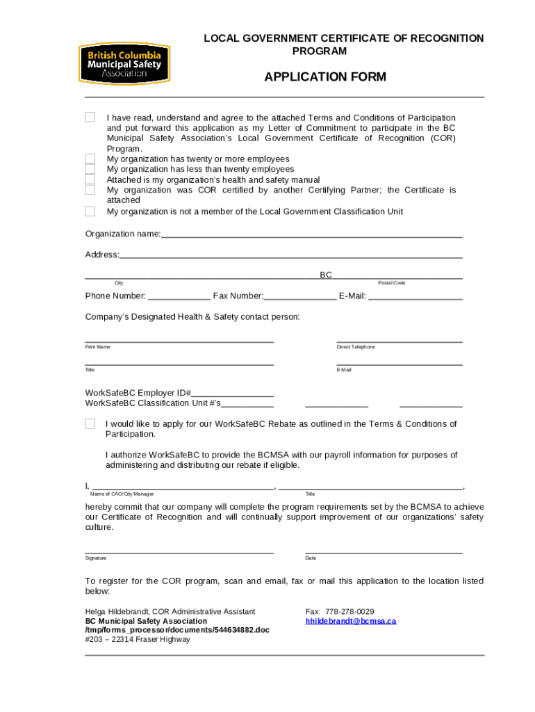 LOCAL GOVERNMENT CERTIFICATE OF RECOGNITION PROGRAM Doc Template ...