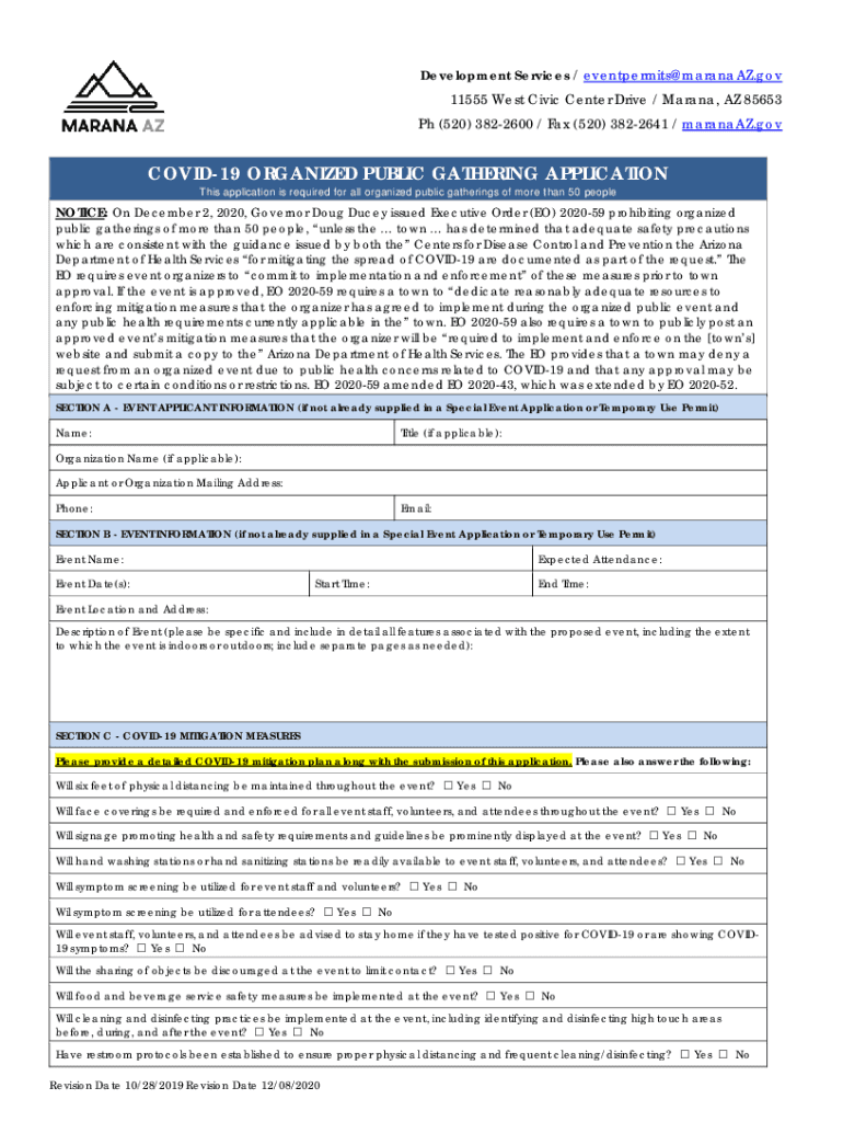 Fillable Online 20201204 COVID-19 Organized Public Gathering ...