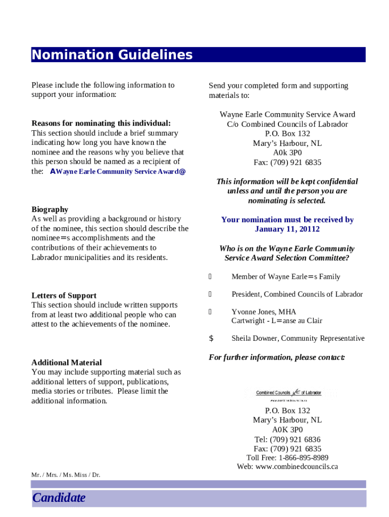 Sanctuary Nomination Process Guide and Checklist ... Doc Template ...