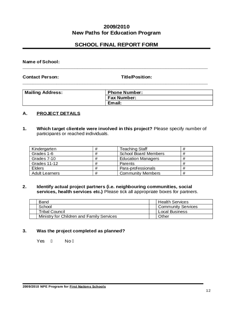 SCHOOL FINAL REPORT Doc Template | pdfFiller