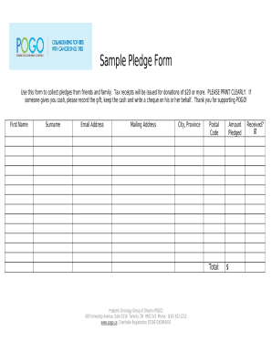 Sample Pledge Doc Template | pdfFiller