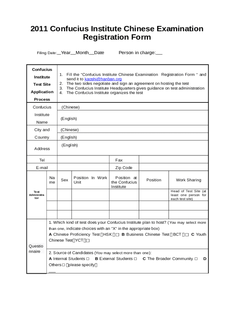 2011 Confucius Institute Chinese Examination Registration - res chinese ...