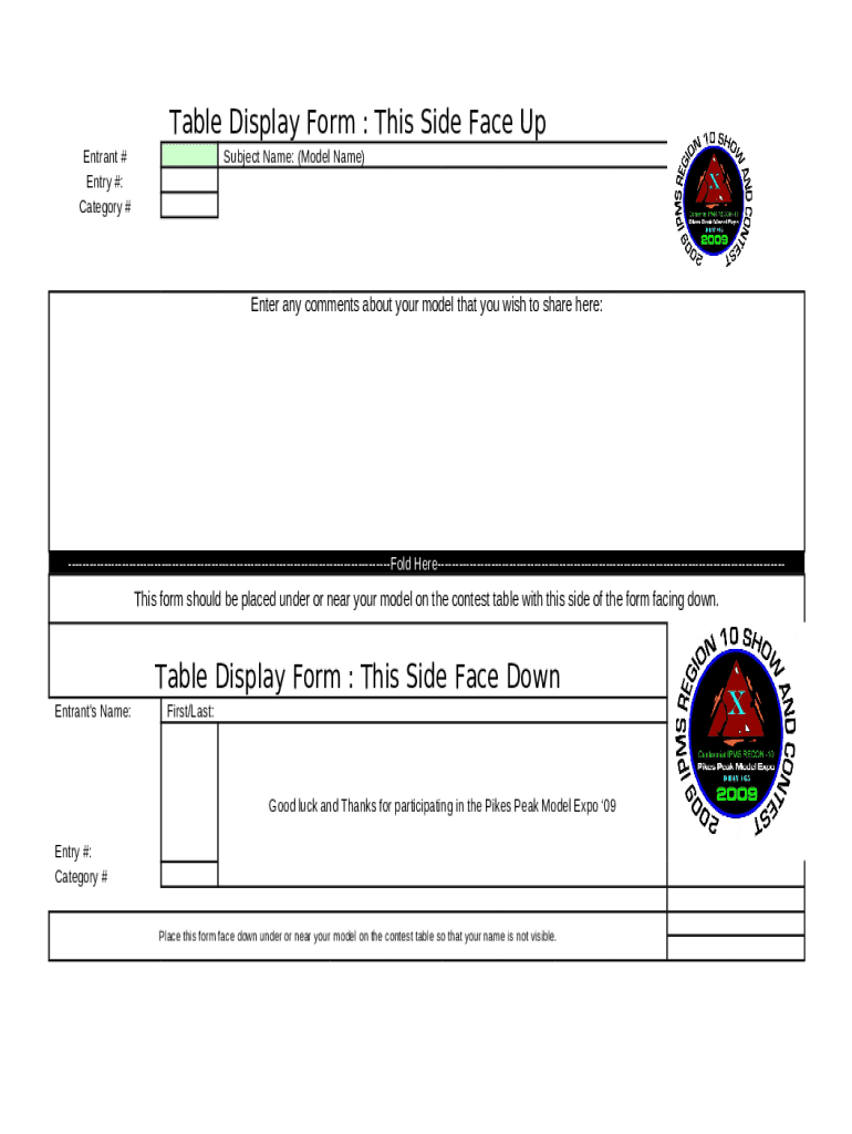 Table Display Doc Template | pdfFiller