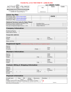 LLC ORDER Doc Template | pdfFiller
