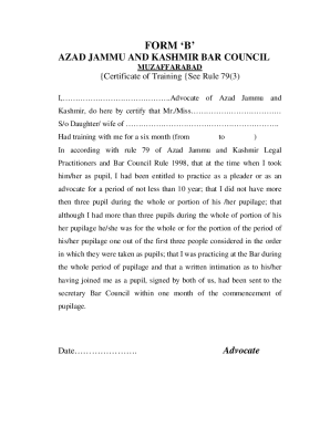 Fillable Online Form B Certificate of Training.doc Fax Email Print ...