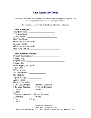 Fast Response Doc Template | pdfFiller