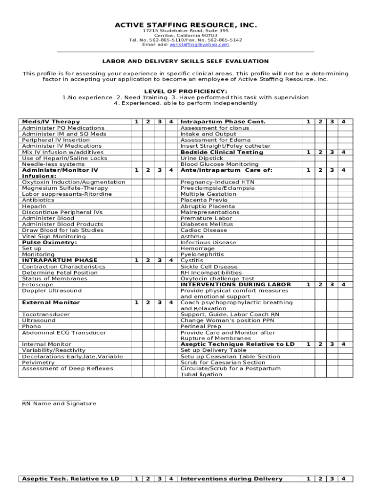 ACTIVE STAFFING RESOURCE, INC Doc Template | pdfFiller