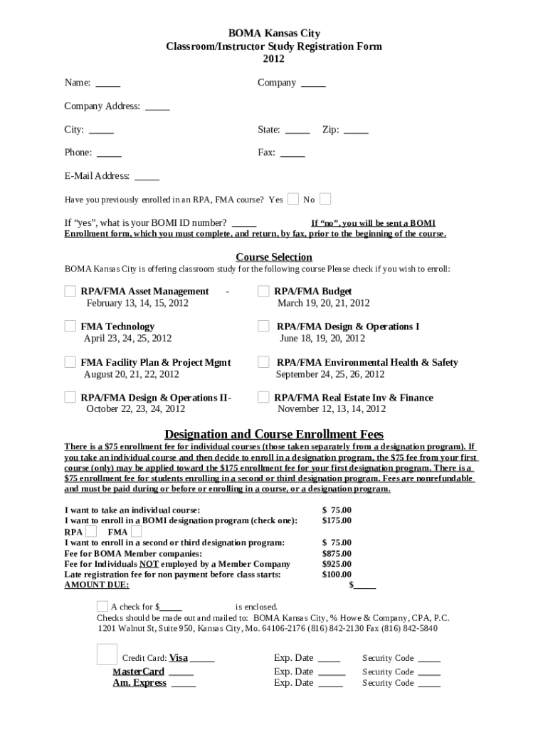 BOMA Kansas City Doc Template | pdfFiller