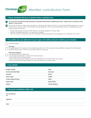 Fillable Online Member contribution form Fax Email Print - pdfFiller
