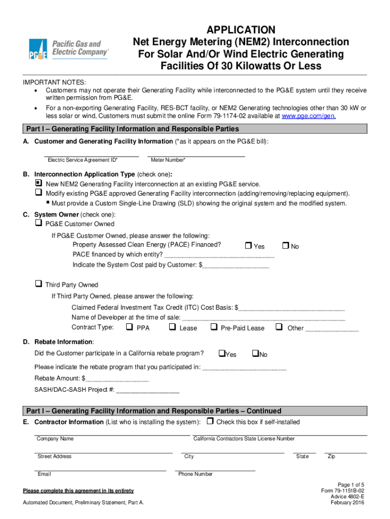 Fillable Online Fillable Application Net Energy Metering