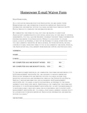 Homeowner Liability Waiver Sample - Edit, Fill, Sign ... Doc Template ...