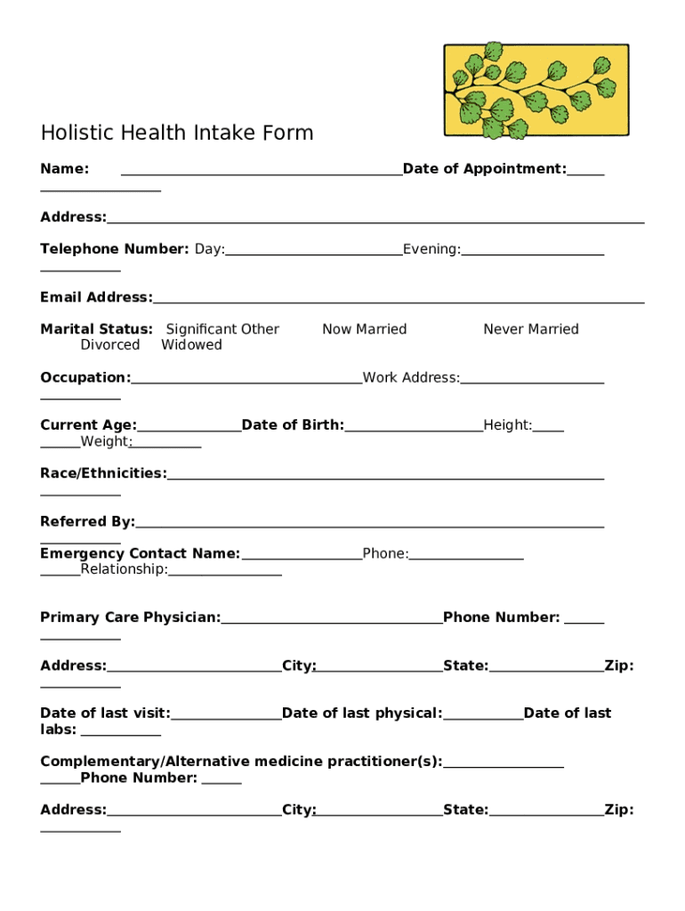 Blythe Oak Herbals Client Intake - Community Herbalist Doc Template ...