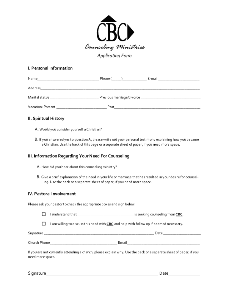 Fillable Online 7. Forms and Checklists for Pre-Marriage Counseling And ...