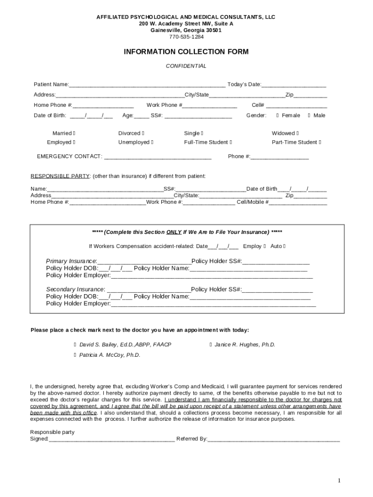 adult-intake- Doc Template | pdfFiller