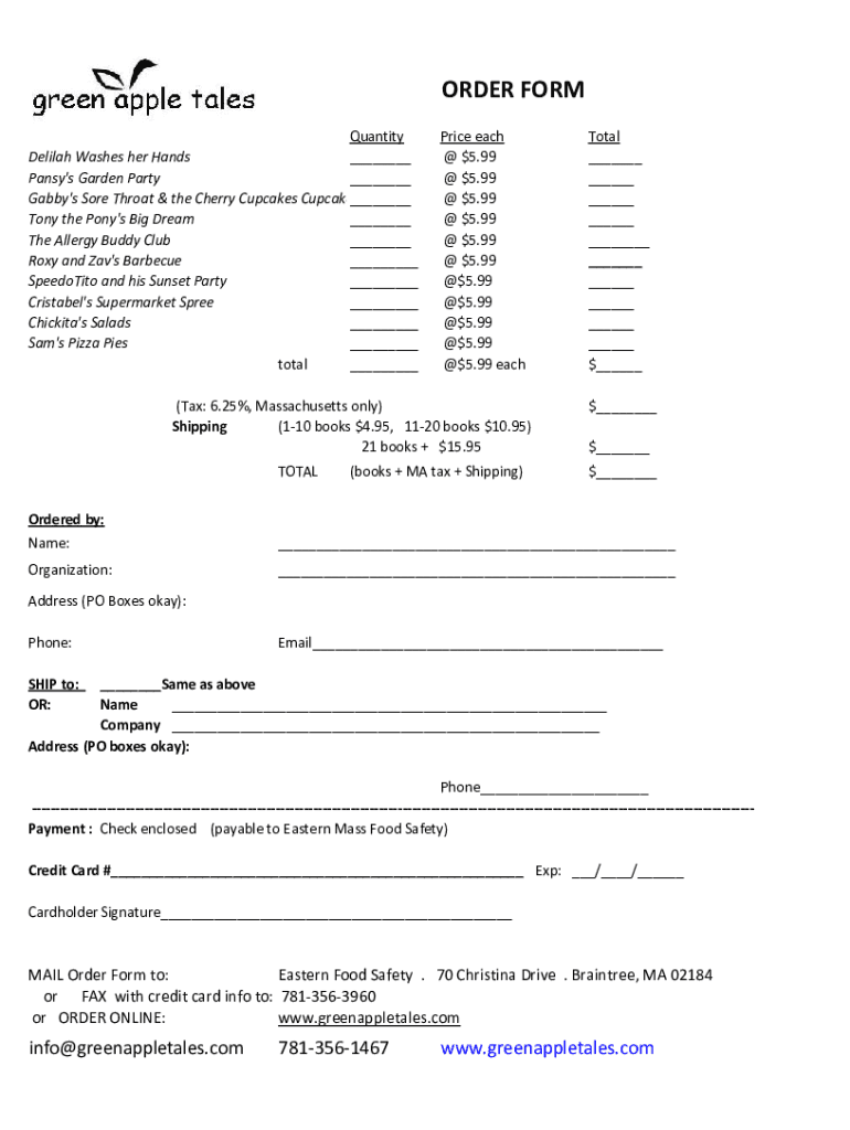 Fillable Online Order form- Green apples13C5.xlsx Fax Email Print ...