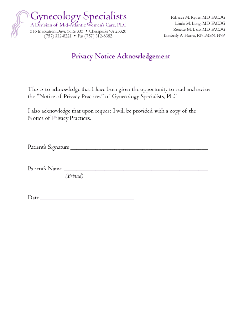 Fillable Online GS-PrivacyAcknowledgement Fax Email Print - pdfFiller