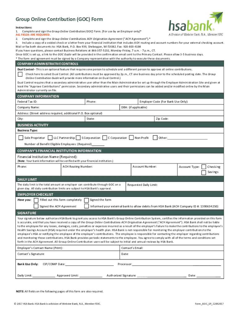 Fillable Online HSA Bank recognizes the important role you play in the ...