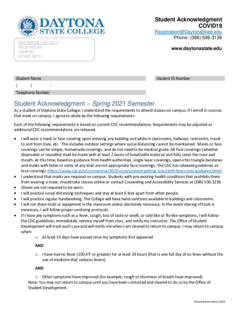 Fillable Online Student-Health-Acknowledgment.pdf - Student ...