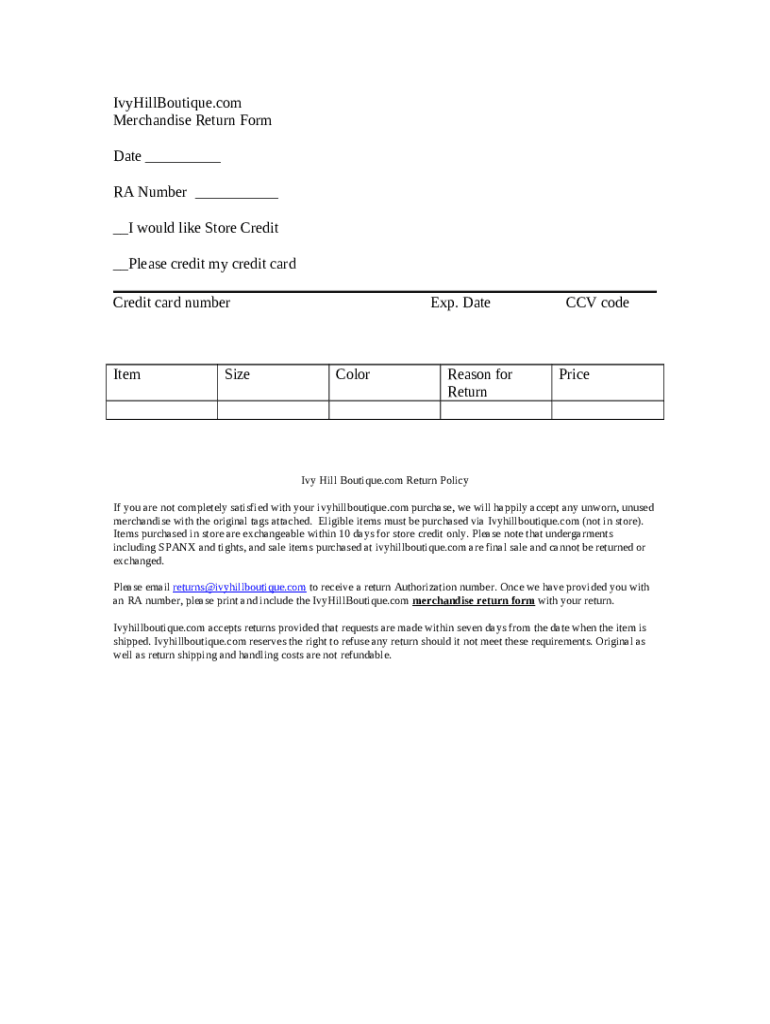RA Number Doc Template | pdfFiller